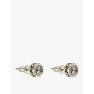TWOJEYS Sterling Star Pattern Stud Earrings With Stone