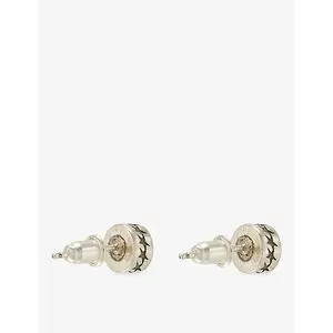 TWOJEYS Sterling Star Pattern Stud Earrings With Stone