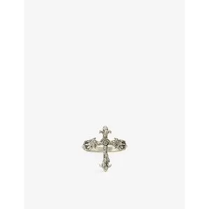 Emanuele Bicocchi Sterling Rose Cross Ring - Silver