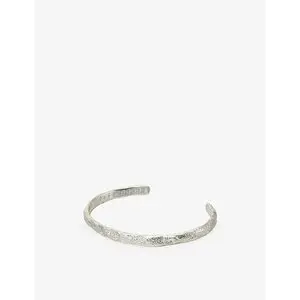 TWOJEYS Plated Brass Bangle With Organic Texture - Silver
