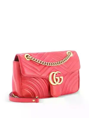 Gucci Gg Marmont Matelassé Leather Shoulder Bag - Red