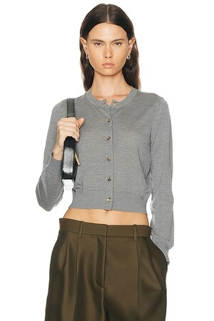 Khaite Tansy Fine Cashmere Cardigan - Sterling