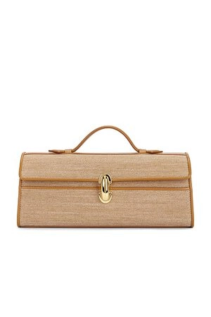 Savette Slim Symmetry Canvas Pochette Bag - Saddle