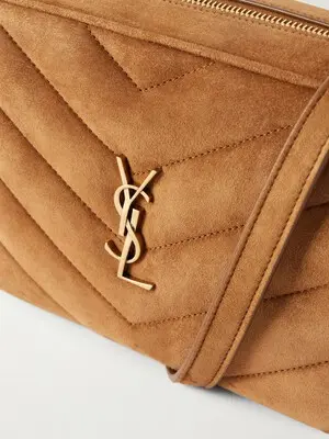 Saint Laurent Loulou Quilted Suede Shoulder Bag