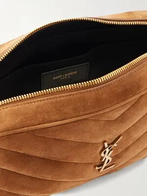 Saint Laurent Loulou Quilted Suede Shoulder Bag