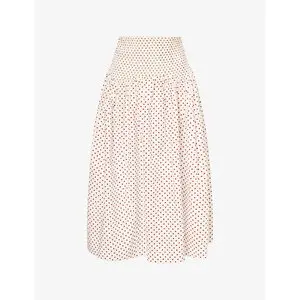 DAMSON MADDER Layla Polka-dot Cotton Midi Skirt - Multi