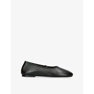 Dear Frances Ballastrap Leather Ballet Flats - Black