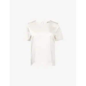 Max Mara Satin Round Neck Top - Ivory