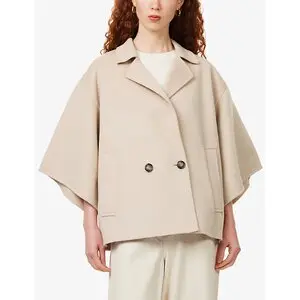 Max Mara Short-sleeve Double-breasted Wool Coat - Sand