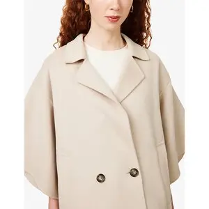 Max Mara Short-sleeve Double-breasted Wool Coat - Sand