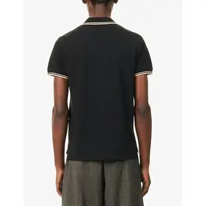 VIVIENNE WESTWOOD Classic-collar Knitted Cotton Polo T-shirt - Black