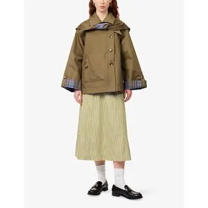 DAMSON MADDER Jerry Reversible Cropped Cotton-twill Trench Coat