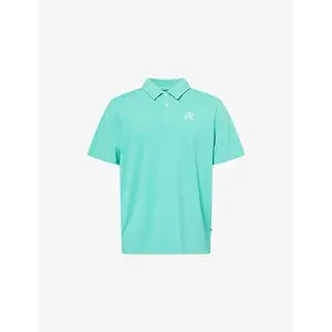 MALBON Fairway Woven Polo T-shirt - Marine Green