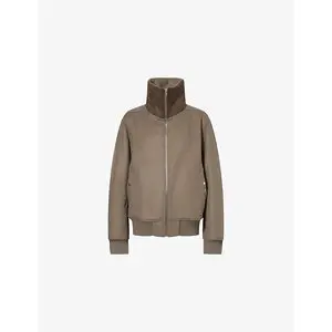 Rick Owens Dracuflight High-neck Wool Bomber Jacket - Dust