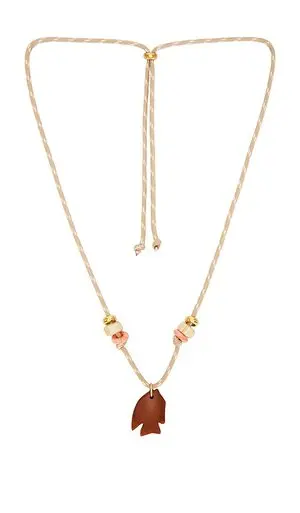 FLÃ²WZE Flówze X Collanine Rope Necklace With Fish Pendant - Beige