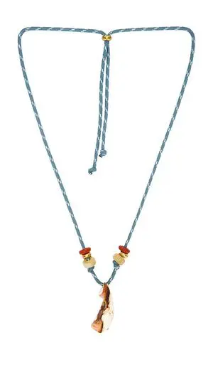 FLÃ²WZE Flówze X Collanine Rope Necklace With Shell Pendant - Teal