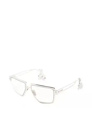 Prada Crystal Embellished Geometric Frame Glasses