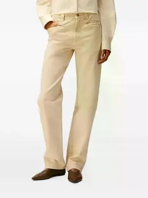 RETORI Retroi Embroidered Waistband Jeans - Neutrals