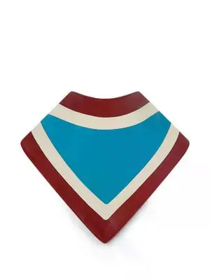 RETORI Color-block Leather Bandana Scarf - Red