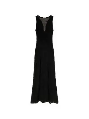 RETORI Floral Jacquard Knit Maxi Dress - Black
