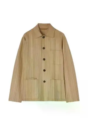 RETORI Striped-pattern Reversible Shirt Jacket - Neutrals