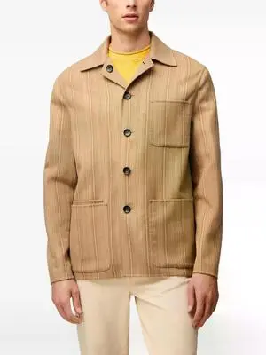 RETORI Striped-pattern Reversible Shirt Jacket