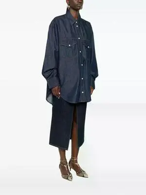 Khaite Christensen Contrast-stitch Denim Shirt
