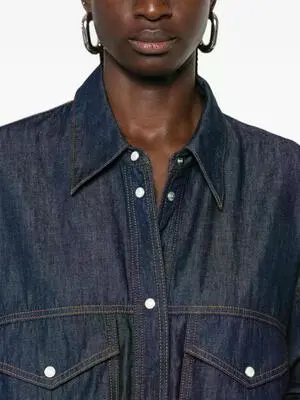 Khaite Christensen Contrast-stitch Denim Shirt