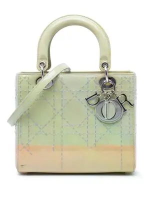 Dior Medium Patent Cannage Lady Satchel - Green