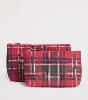 Harrods Small Tartan Logo Pouch - Red