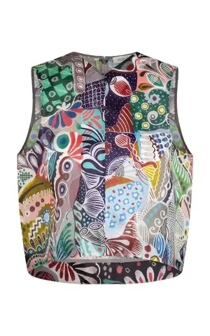 HEIRLOME Val Sleeveless Printed Silk Top - Multi