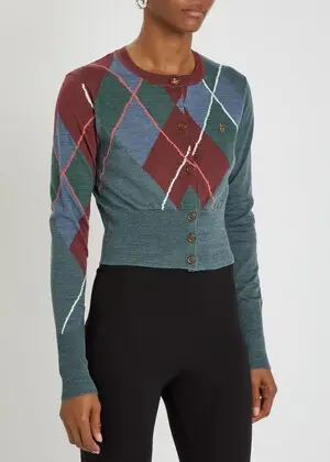 VIVIENNE WESTWOOD Argyle Wool-blend Cardigan - Multicoloured