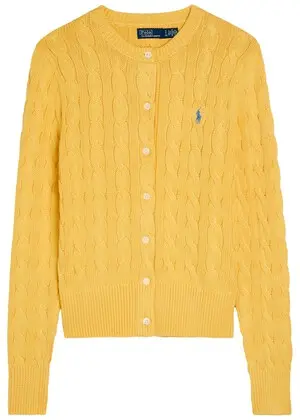 Polo Ralph Lauren Cable Knit Cotton Cardigan - Yellow