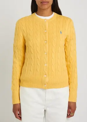 Polo Ralph Lauren Cable Knit Cotton Cardigan - Yellow