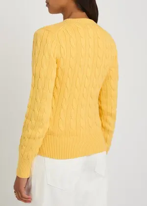 Polo Ralph Lauren Cable Knit Cotton Cardigan - Yellow