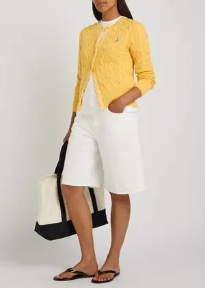 Polo Ralph Lauren Cable Knit Cotton Cardigan - Yellow