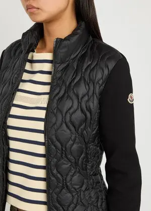 Moncler Quilted Cotton And Nylon Cardigan