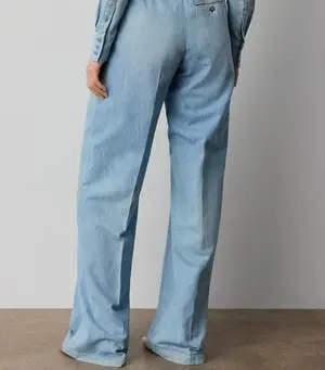 Ralph Lauren Cotton Pleated Wide-leg Trousers