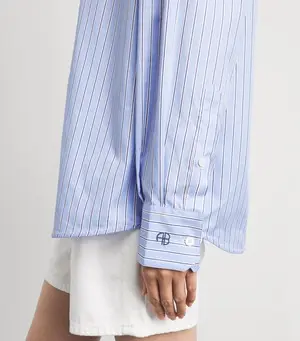 ANINE BING Oversized Striped Cotton Shirt