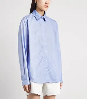 ANINE BING Oversized Striped Cotton Shirt