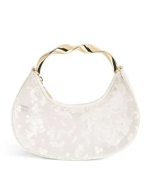 Simkhai Mesh Embroidered Clutch Bag - Ivory