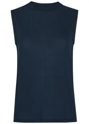 Literary Sport Naomi Cotton Tank Top - Navy