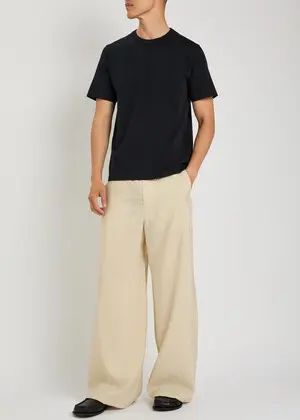JW Anderson Logo-embroidered Cotton T-shirt - Black