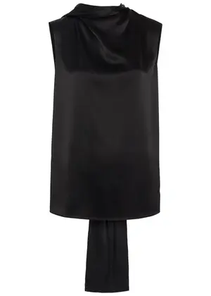ROKSANDA Vali Scarf-effect Draped Satin Top