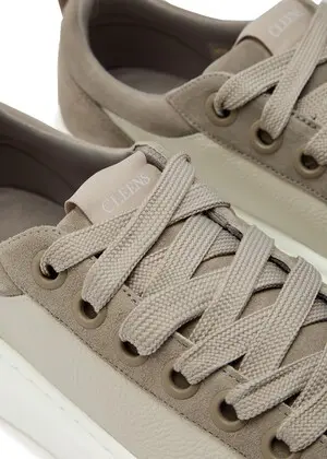 CLEENS Paneled Leather And Suede Sneakers