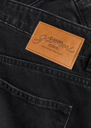 GANNI Floral Embroidered Wide-leg Jeans