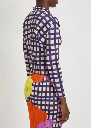 Issey Miyake Gingham Pleated Woven Shirt