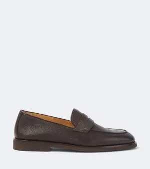 Brunello Cucinelli Leather Penny Loafers - Brown