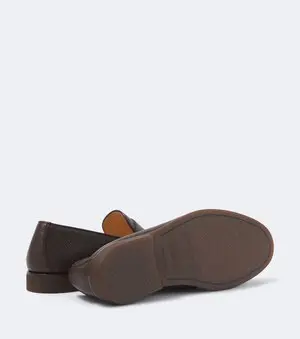Brunello Cucinelli Leather Penny Loafers - Brown