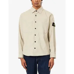 Stone Island Micro-corduroy Compass-badge Cotton Shirt
